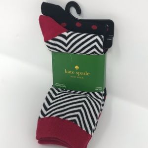 kate spade | Accessories | Kate Spade Trouser Sock 2 Pair Black Red ...